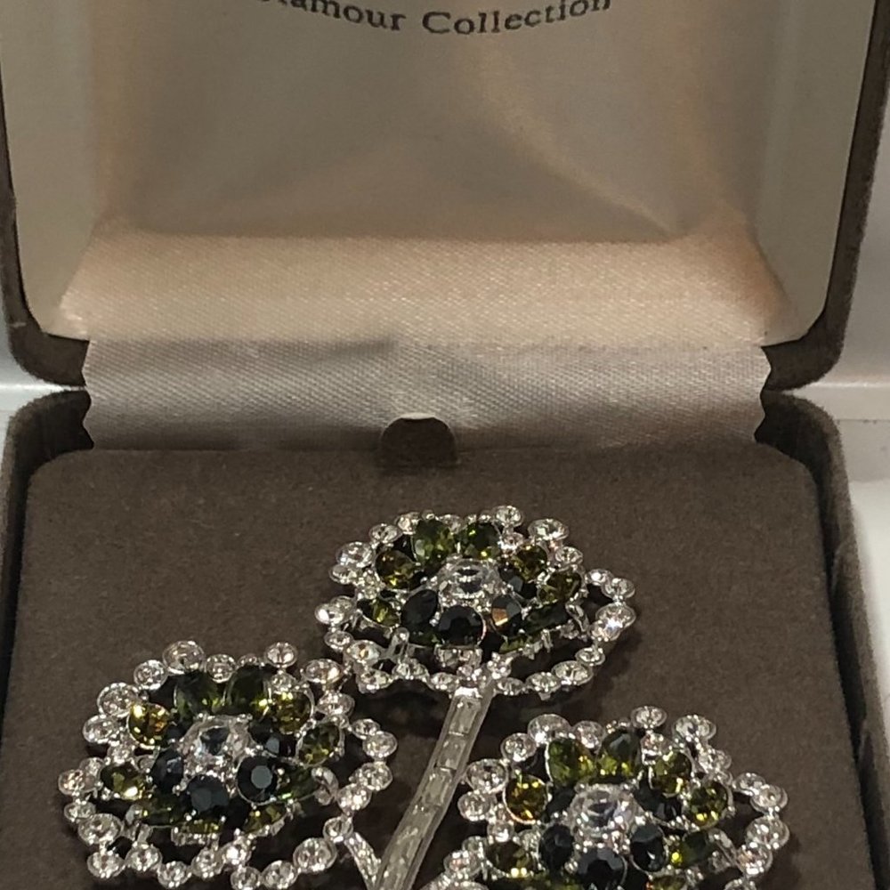 Nolan Miller Vintage Cottage Garden Flower Brooch - Gem